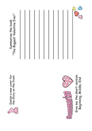 The Biggest Valentine Ever Story Elements Main Idea Retell Summarize ...