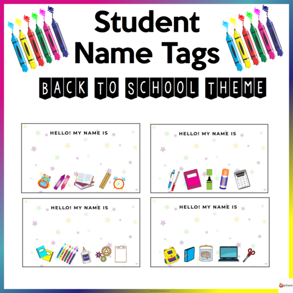 Editable Name Tags and Labels School Theme Bundle | Made By Teachers