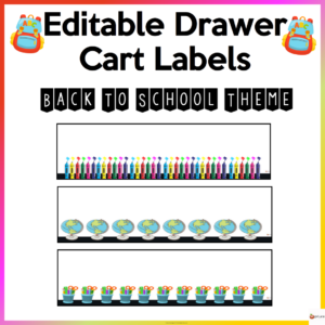 Editable Drawer Cart Labels Back To School Theme | Made By Teachers