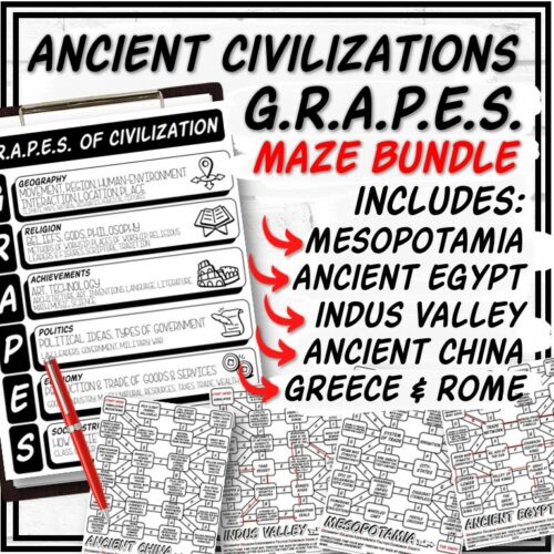 Ancient Civilizations Maze Activity Bundle & Reference Sheet | Made By ...