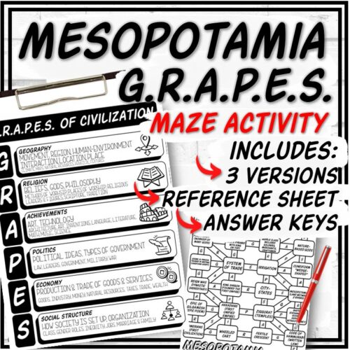Ancient Civilizations Maze Activity Bundle & Reference Sheet | Made By ...