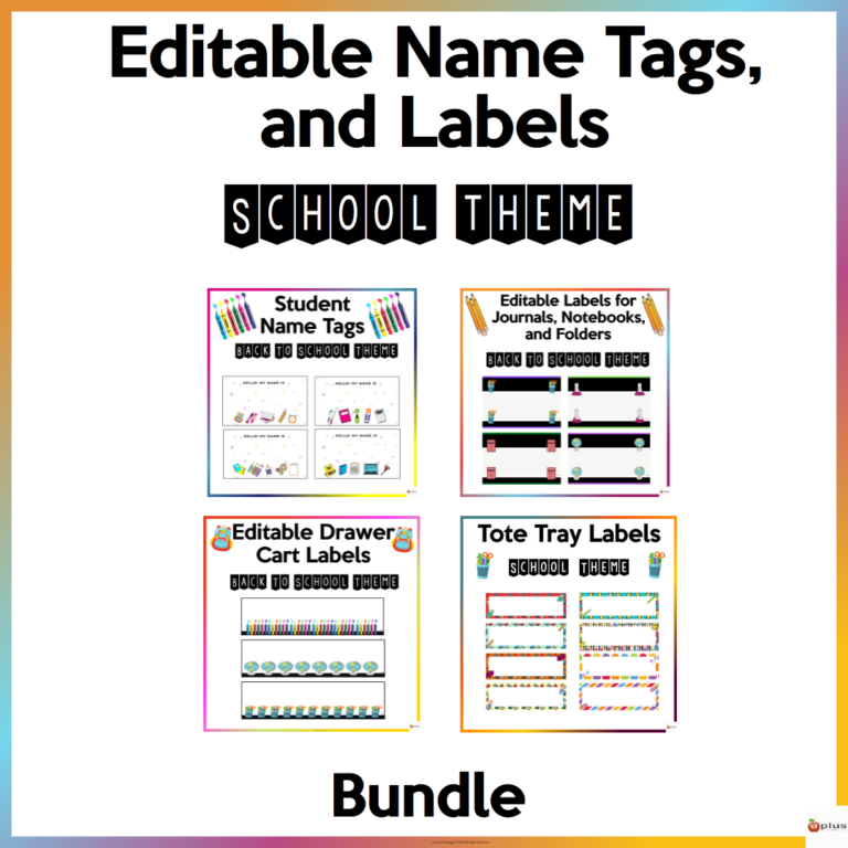Editable Name Tags and Labels School Theme Bundle | Made By Teachers