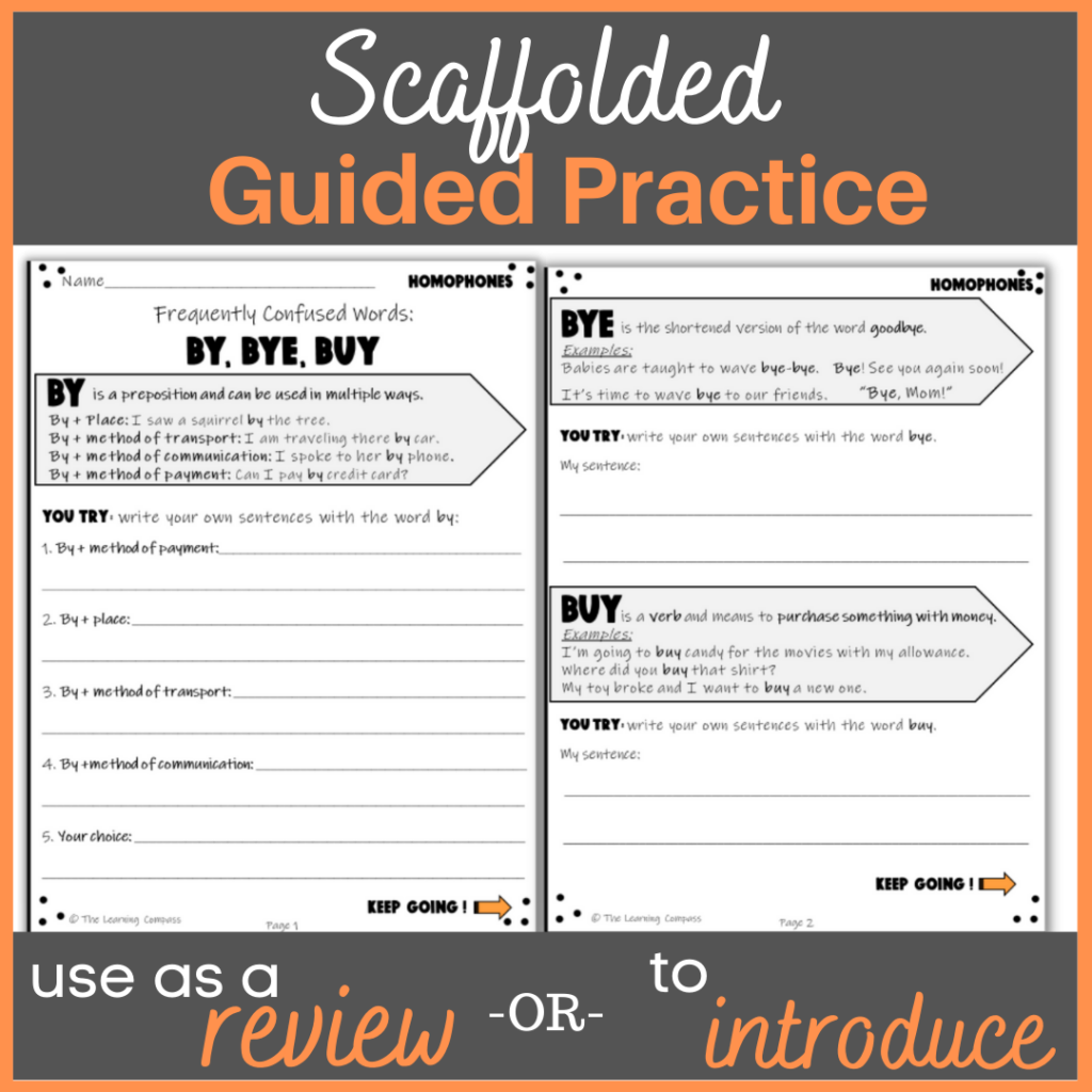 By, Bye, Buy | Homophones Guided Practice | Made By Teachers