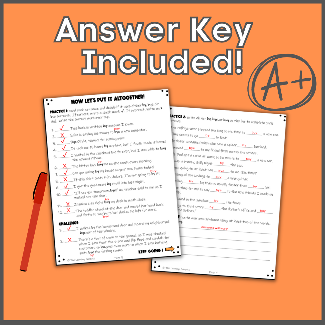 By, Bye, Buy | Homophones Guided Practice | Made By Teachers