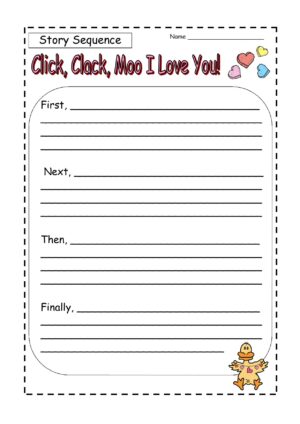Click, Clack, Moo I Love You! Retell Main Idea Sequence Summarize ...