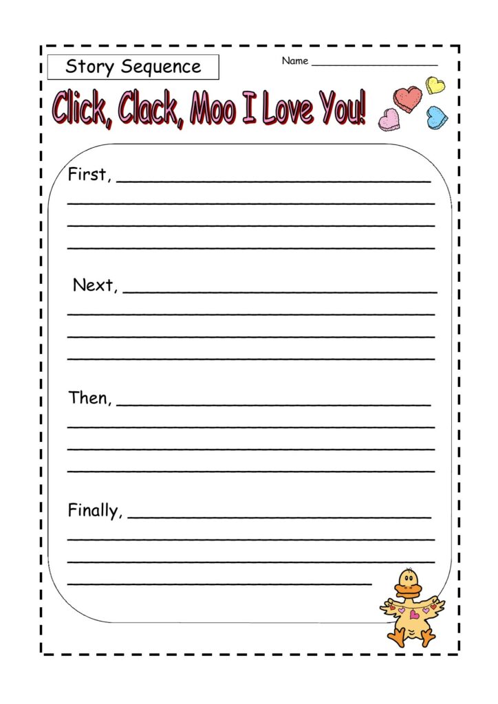 Click, Clack, Moo I Love You! Retell Main Idea Sequence Summarize ...