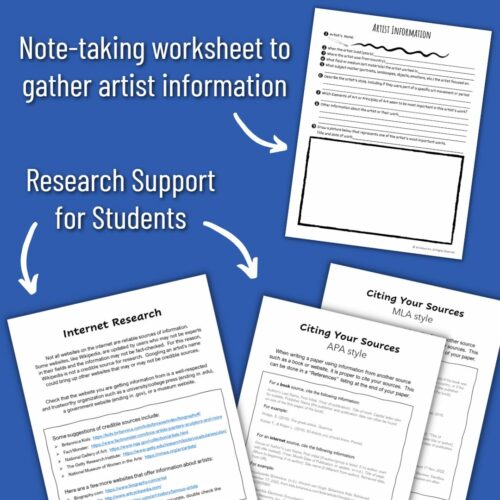 Famous Artist Research Project - Research Paper and Artwork Assignment ...