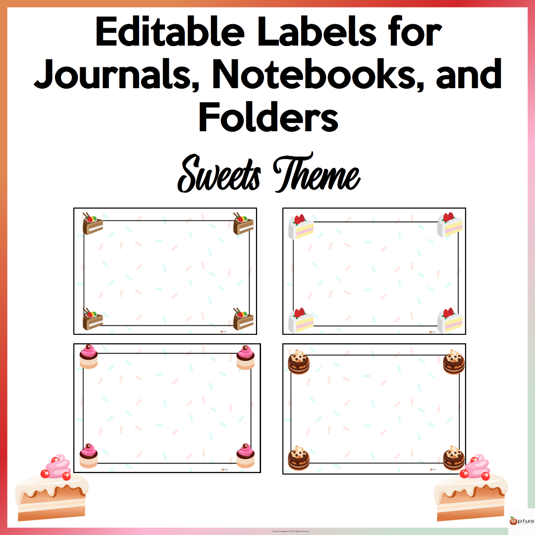Editable Name Tags and Labels Sweets Theme Bundle | Made By Teachers