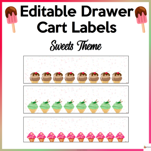 Editable Name Tags and Labels Sweets Theme Bundle | Made By Teachers