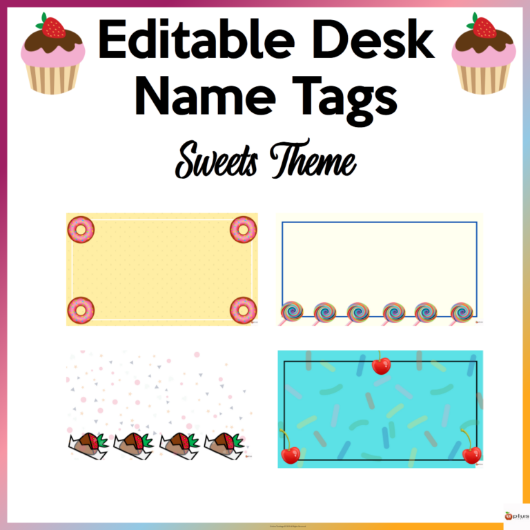 Editable Name Tags and Labels Sweets Theme Bundle | Made By Teachers
