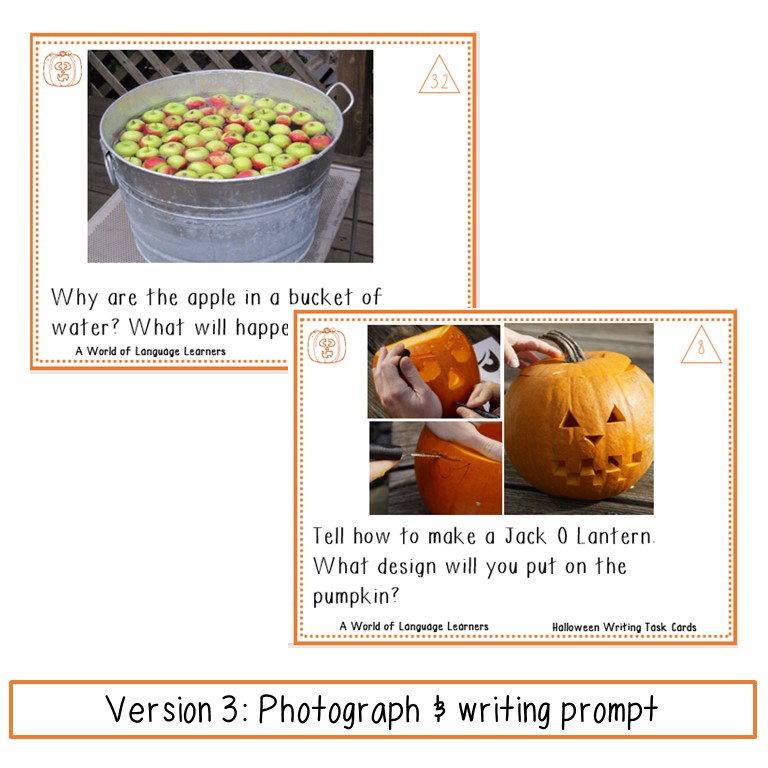 Halloween Writing Task Cards Print and Digital | Made By Teachers