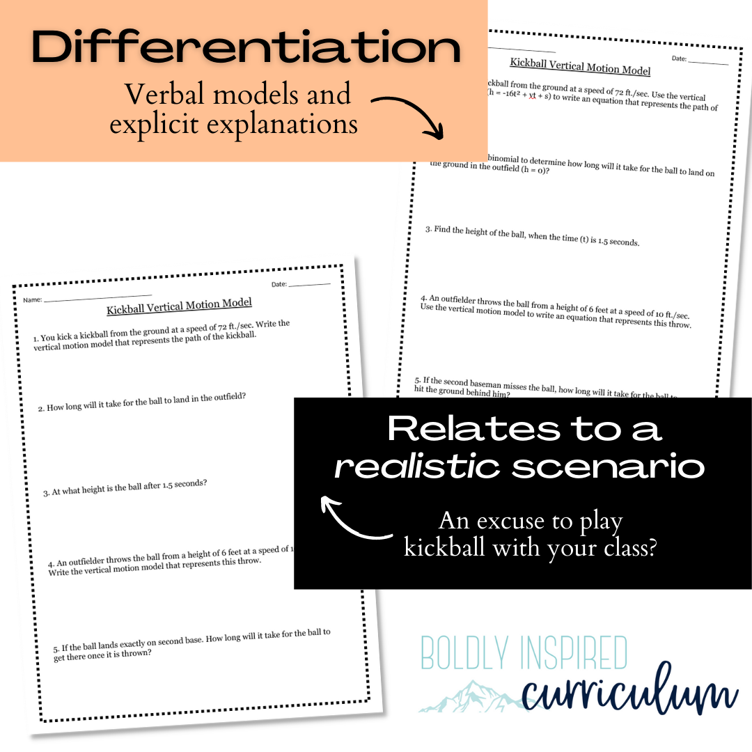 Vertical Motion Worksheet | Made By Teachers