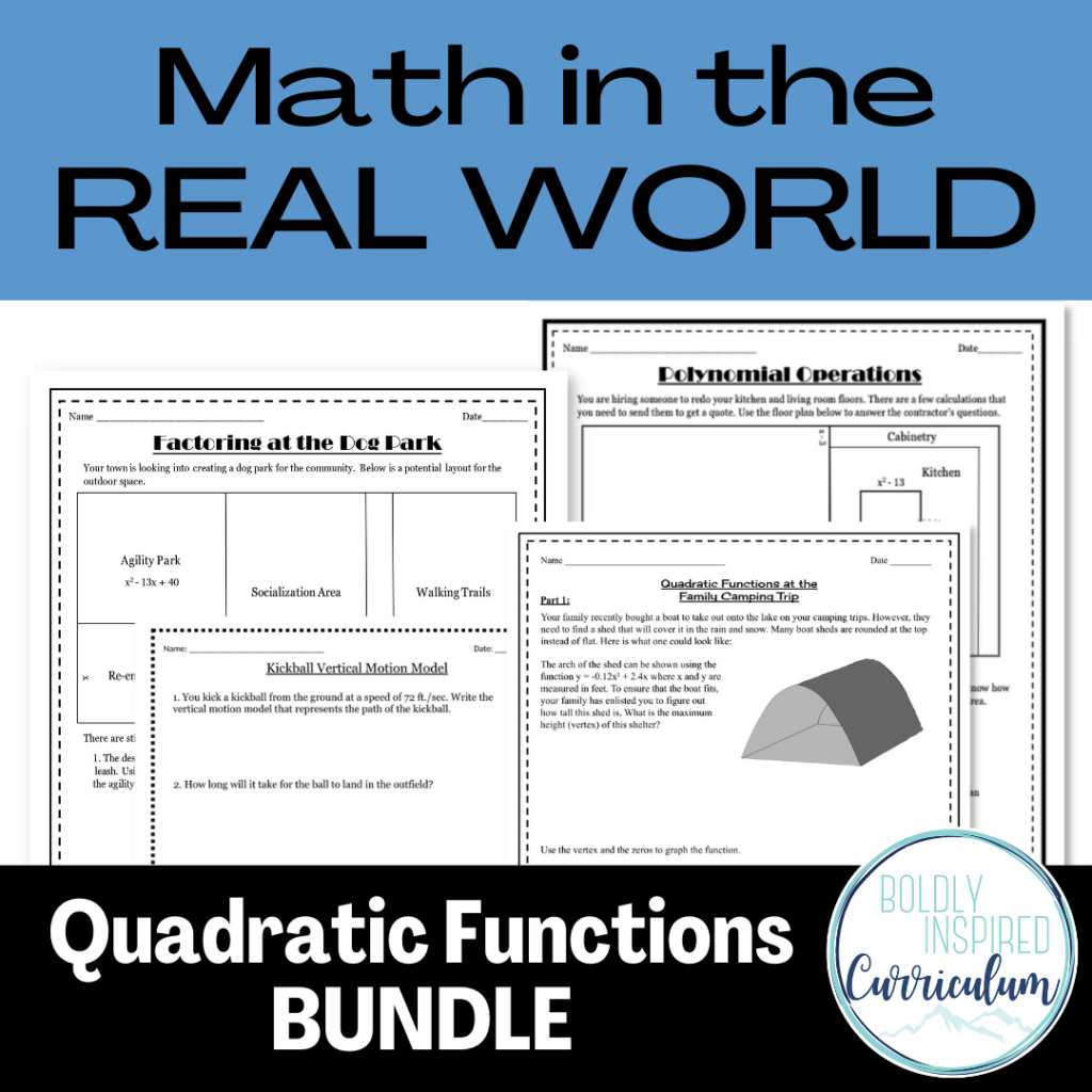 Quadratic Functions Real World Problems Bundle | Made By Teachers