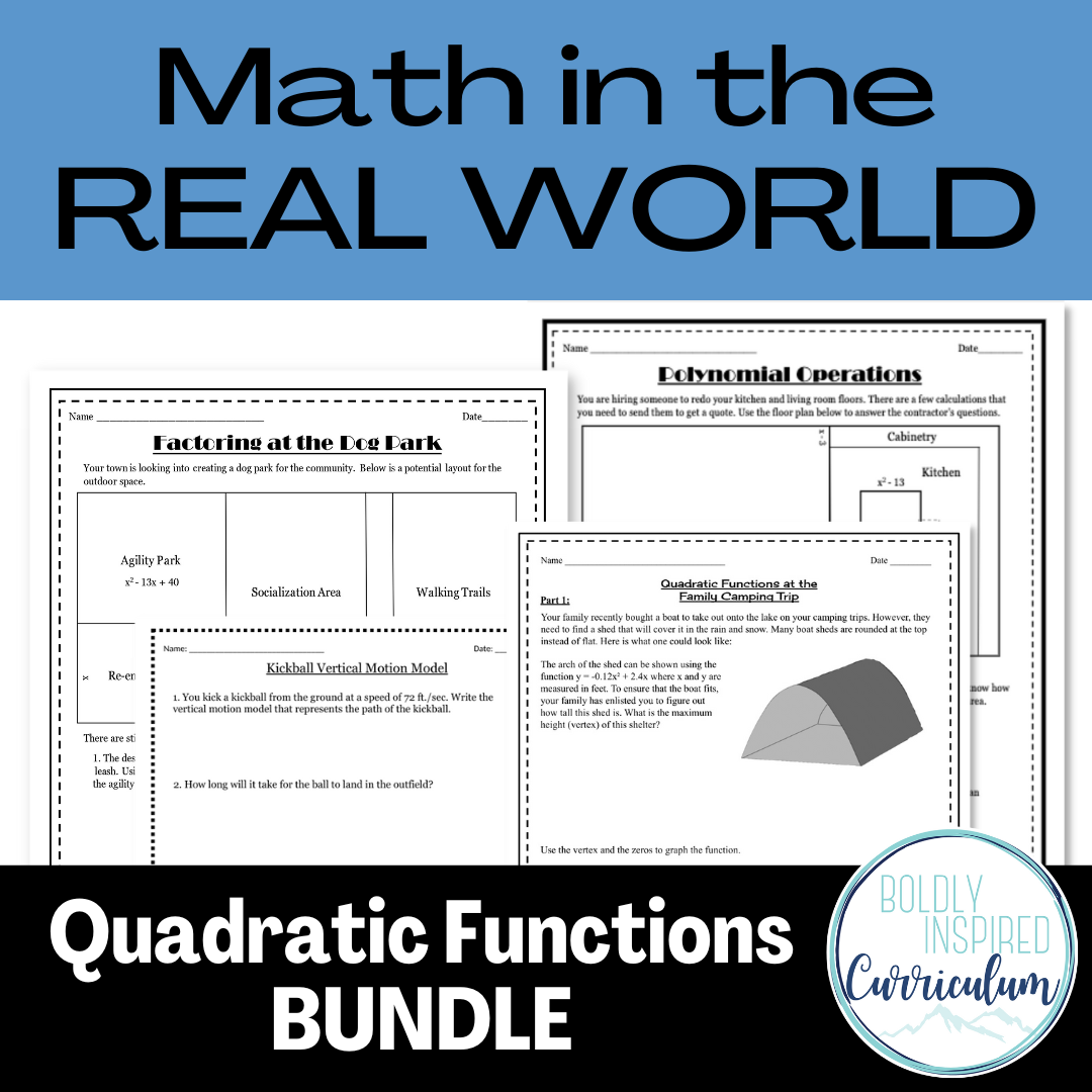 Quadratic Functions Real World Problems Bundle | Made By Teachers