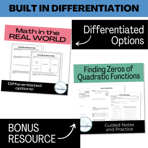 Quadratic Functions Real World Problems Bundle | Made By Teachers