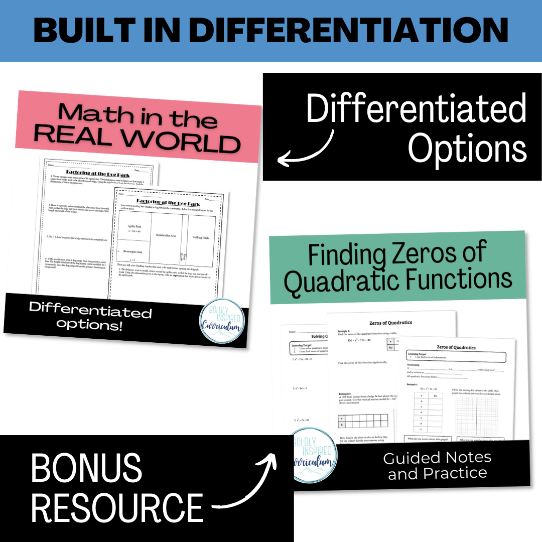 Quadratic Functions Real World Problems Bundle | Made By Teachers