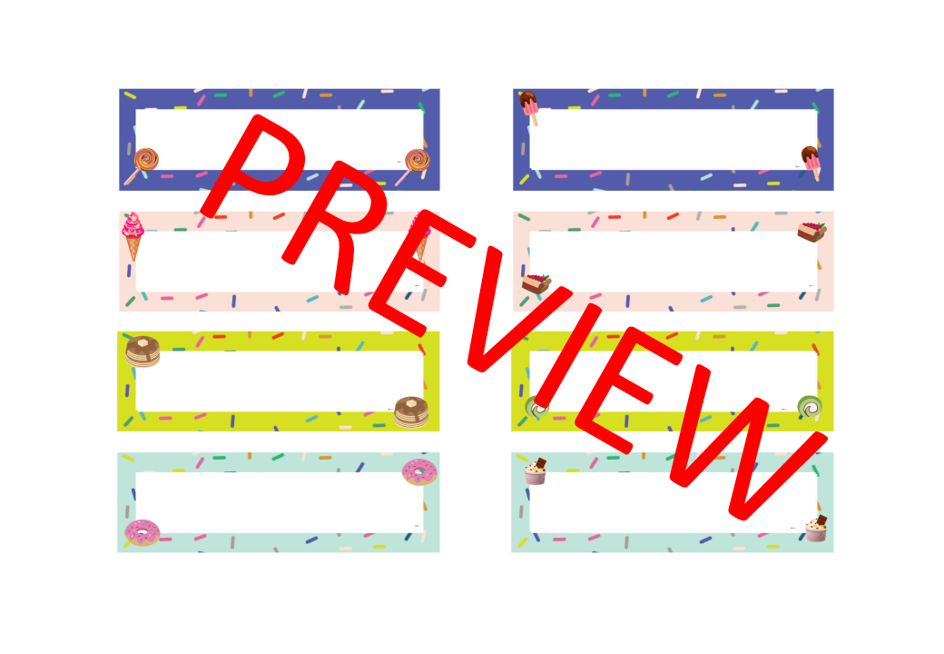 Editable Tote Tray Labels Sweets Theme | Made By Teachers