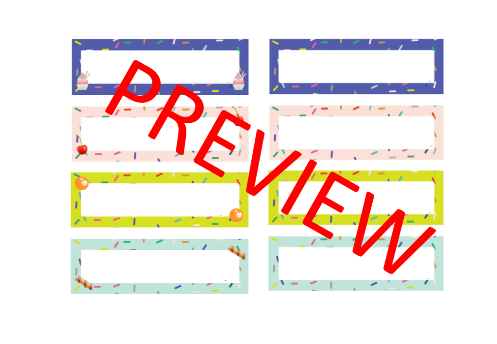 Editable Tote Tray Labels Sweets Theme | Made By Teachers