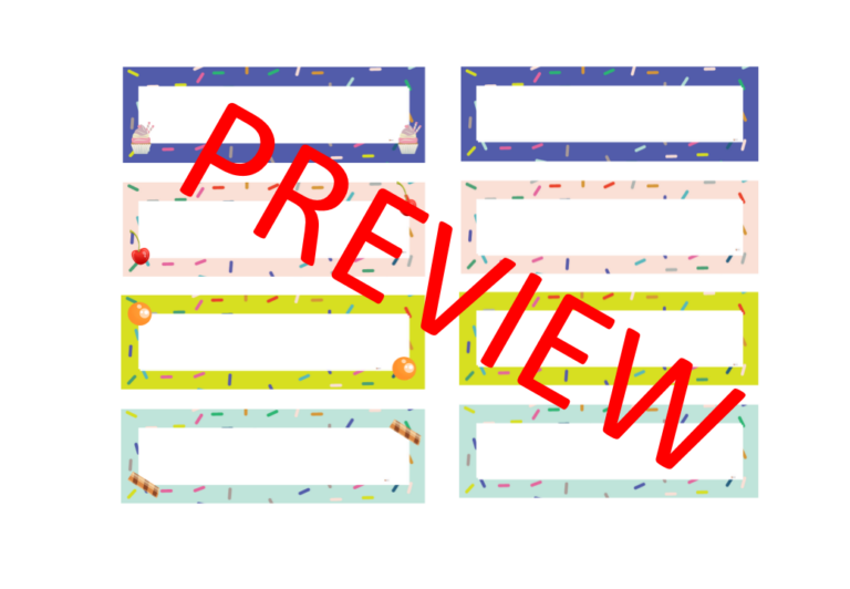 Editable Tote Tray Labels Sweets Theme | Made By Teachers