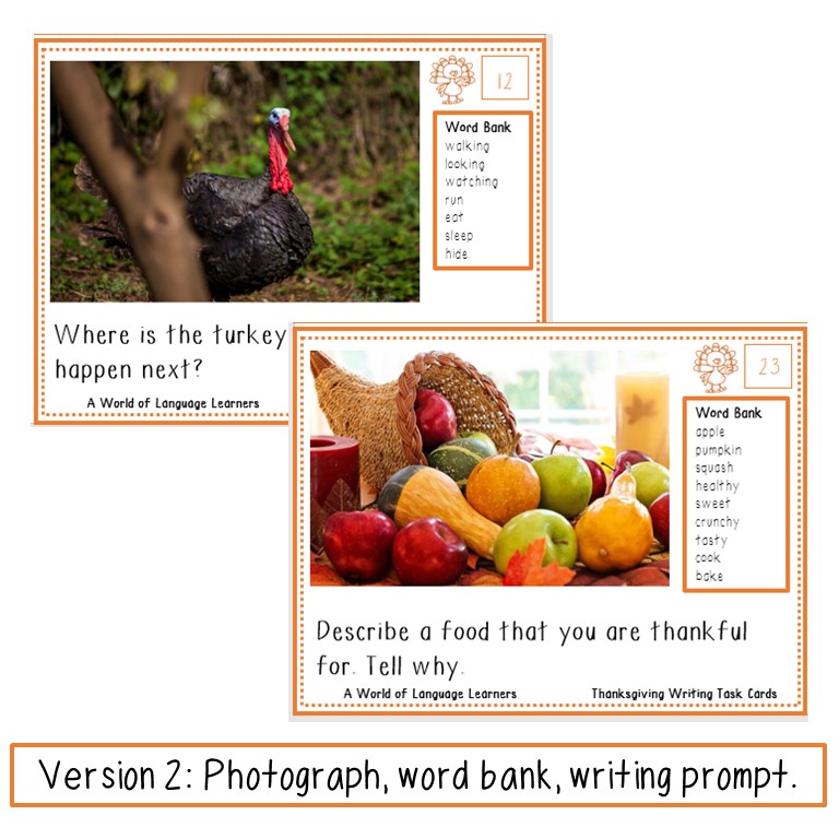 Thanksgiving Writing Task Cards Print and Digital | Made By Teachers