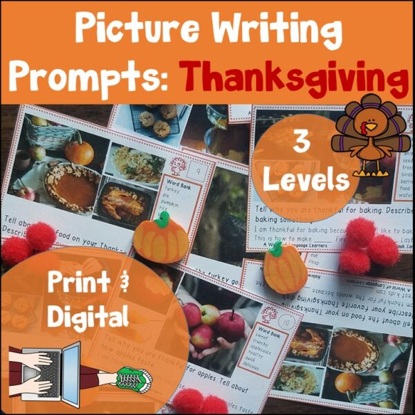 Thanksgiving Writing Task Cards Print and Digital | Made By Teachers