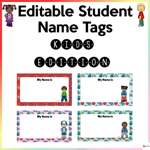 Editable Name Tags, Labels, and Student Awards Kids Theme Bundle | Made ...