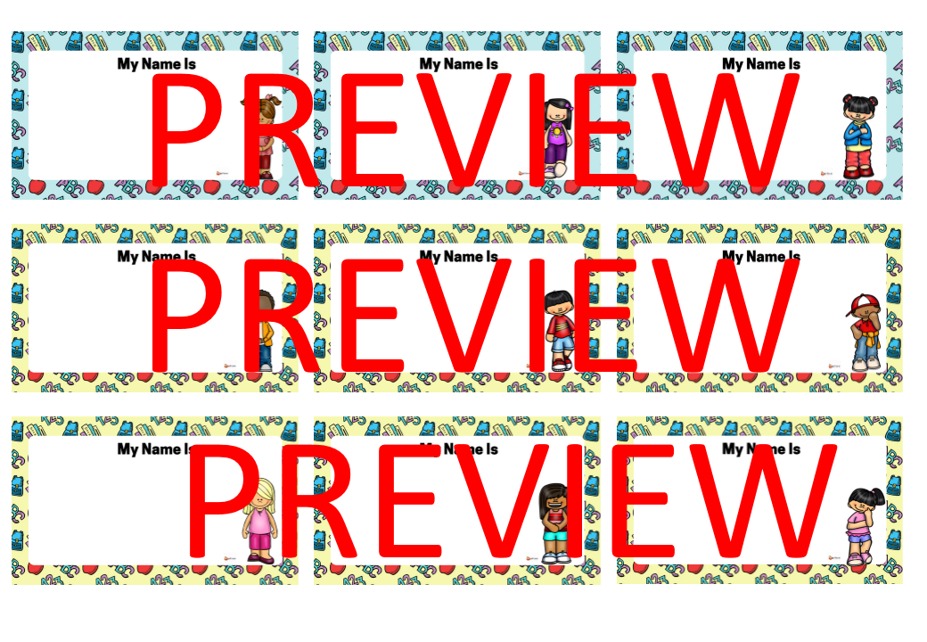 Editable Student Name Tags Kids Theme | Made By Teachers