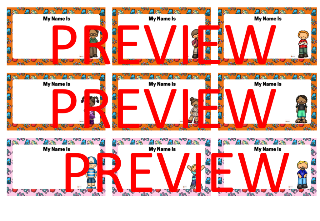 Editable Student Name Tags Kids Theme | Made By Teachers