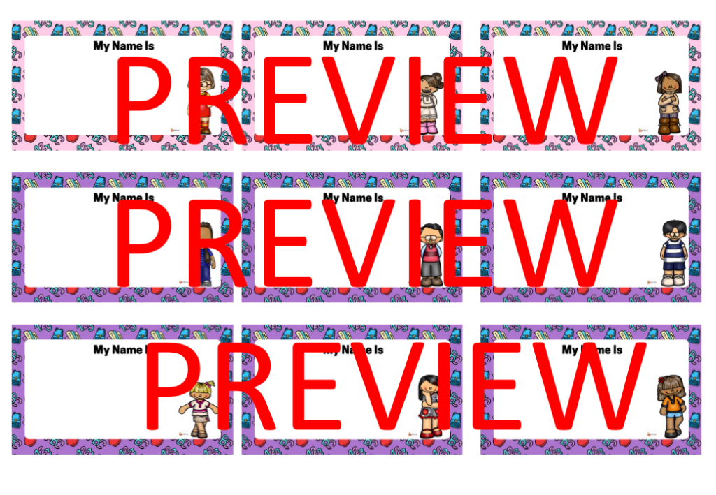 Editable Student Name Tags Kids Theme | Made By Teachers