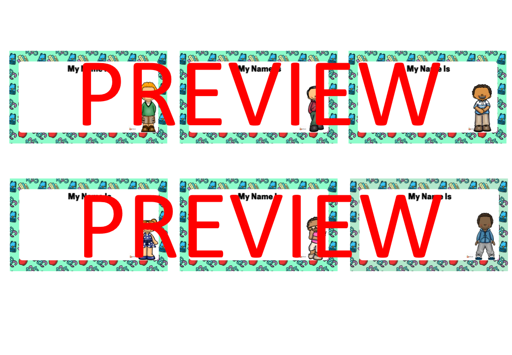 Editable Student Name Tags Kids Theme | Made By Teachers