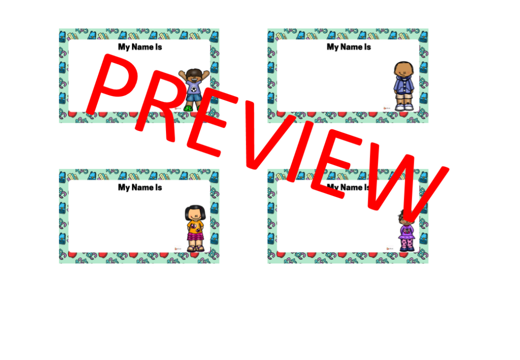 Editable Student Name Tags Kids Theme | Made By Teachers