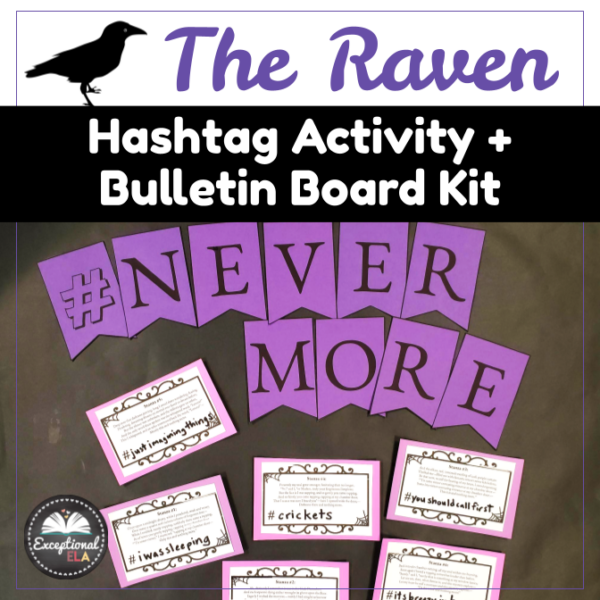 The Raven Hashtag Activity + Bulletin Board Kit: Great for summarizing ...