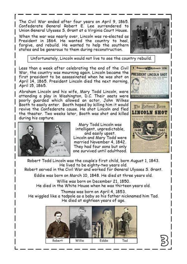 Abraham Lincoln Reading Comprehension Passage | Made By Teachers