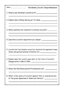Abraham Lincoln Reading Comprehension Passage | Made By Teachers