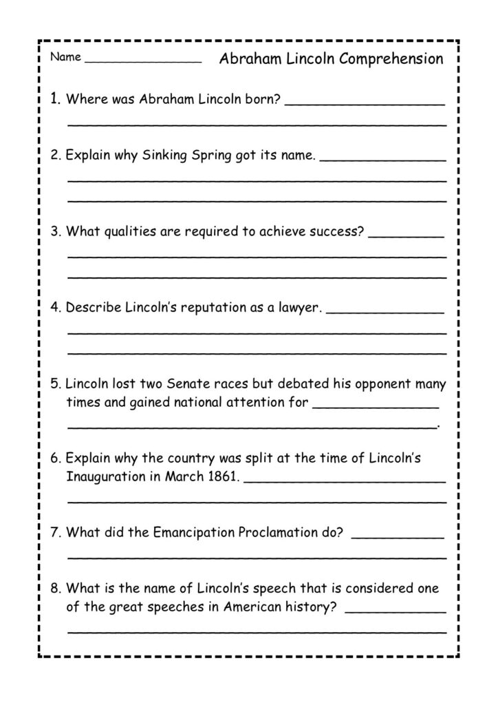 Abraham Lincoln Reading Comprehension Passage | Made By Teachers