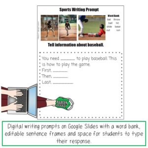 Sports Writing Prompts Print and Digital | Made By Teachers