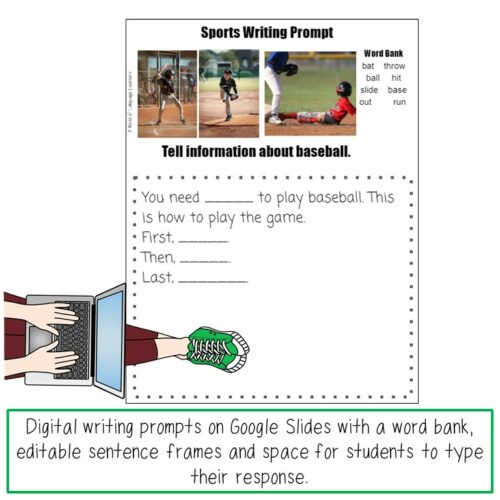 Sports Writing Prompts Print and Digital | Made By Teachers
