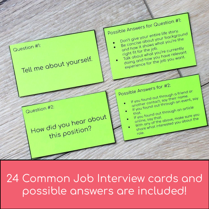 Mock Job Interview Resources: Get them ready for their first job ...