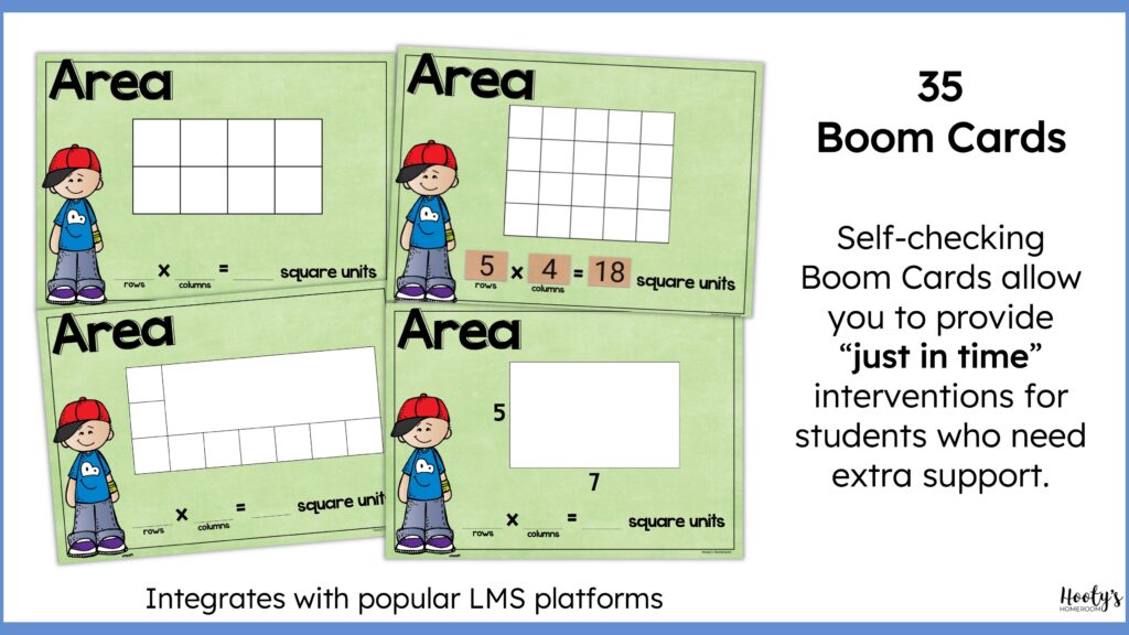 Multiplying Sides to Find Area Task Cards & Boom Cards | Made By Teachers