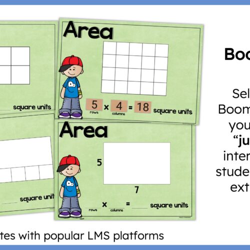 Multiplying Sides to Find Area Task Cards & Boom Cards | Made By Teachers