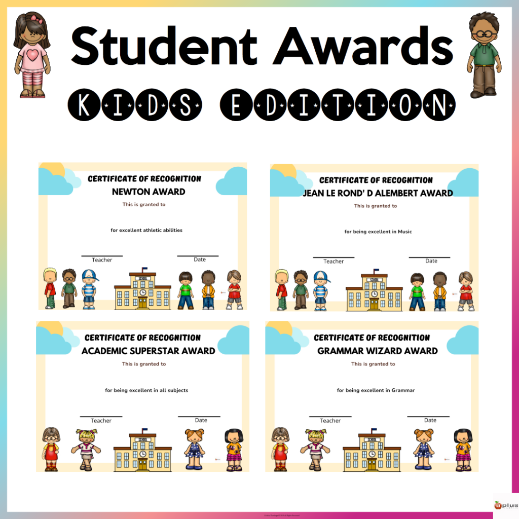 Editable Student Awards Kids Theme | Made By Teachers