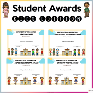 Editable Student Awards Kids Theme | Made By Teachers