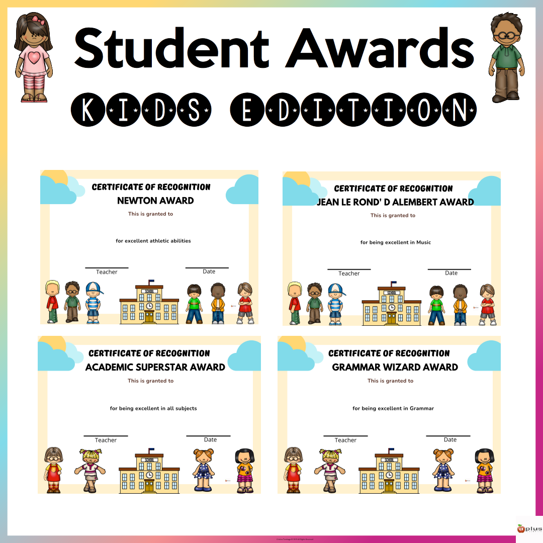 Editable Student Awards Kids Theme | Made By Teachers