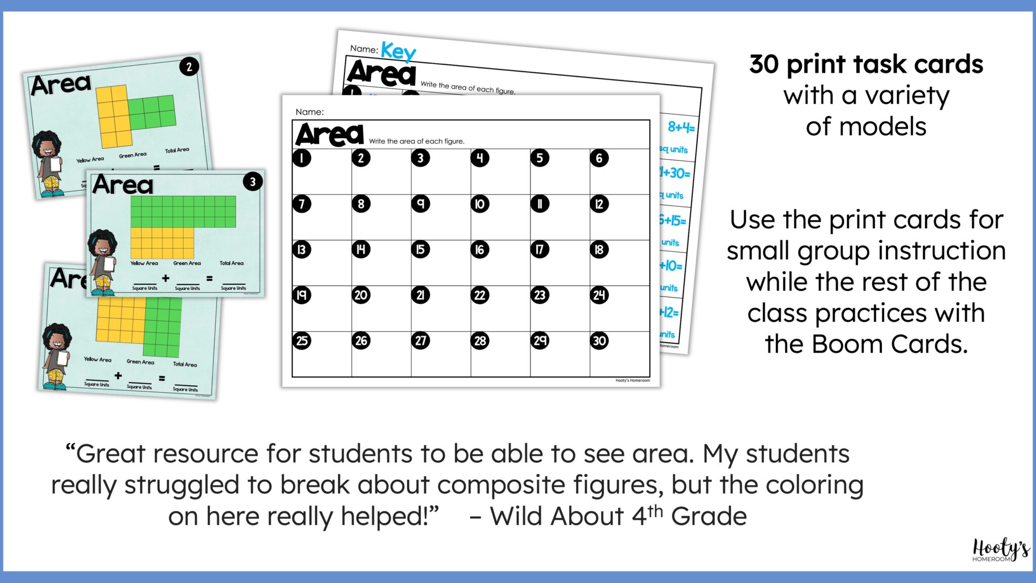 Finding Area of Composite Figures Using Colored Models Task Cards ...