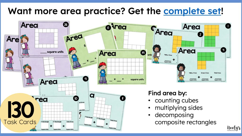 Finding Area of Composite Figures Using Colored Models Task Cards ...