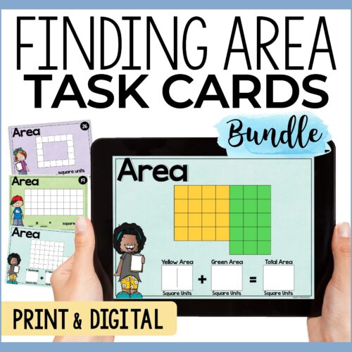 3rd Grade Finding Area Task Cards and Boom Cards Bundle | Made By Teachers
