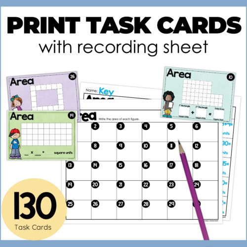 3rd Grade Finding Area Task Cards and Boom Cards Bundle | Made By Teachers
