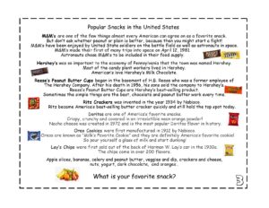 February is National Snack Food Month Reading Comprehension Passage ...