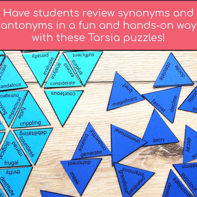 Synonyms and Antonyms Tarsia Puzzles: Fun vocabulary builder! | Made By ...