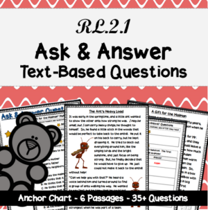 RL.2.1 - Ask and Answer Text-Based Questions in Fiction Text | Made By ...